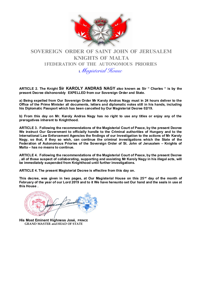 Sovereign Order of Saint John of Jerusalem